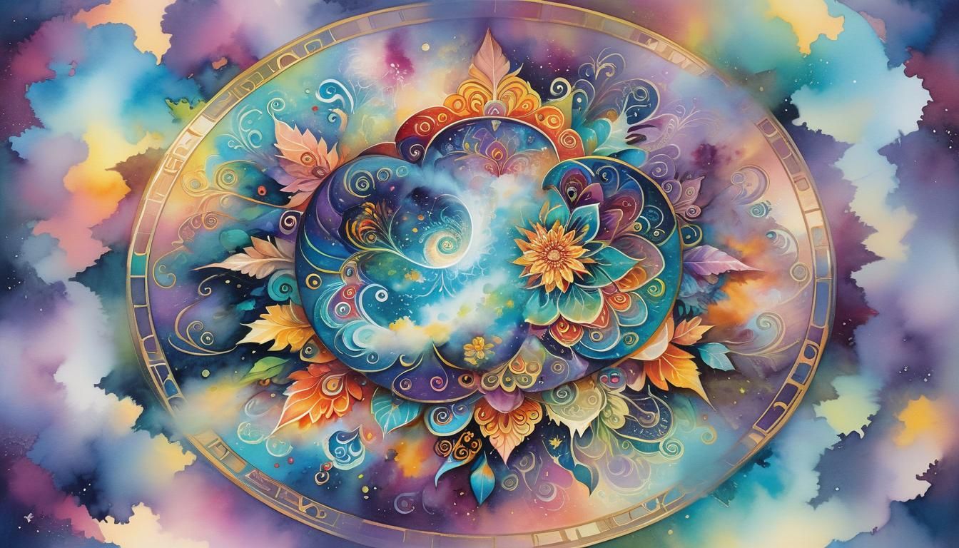 Psychedelic Mandala: A mandala with vibrant, swirling colors and ...