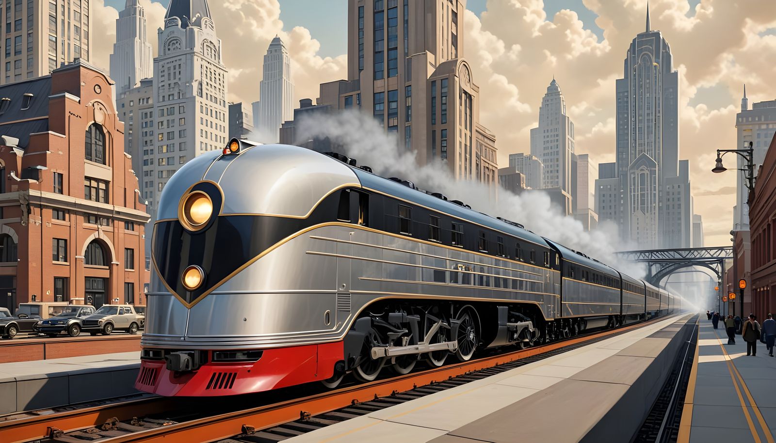 Streamliner - Art Deco Streamlined Locomotive Roars Through ...