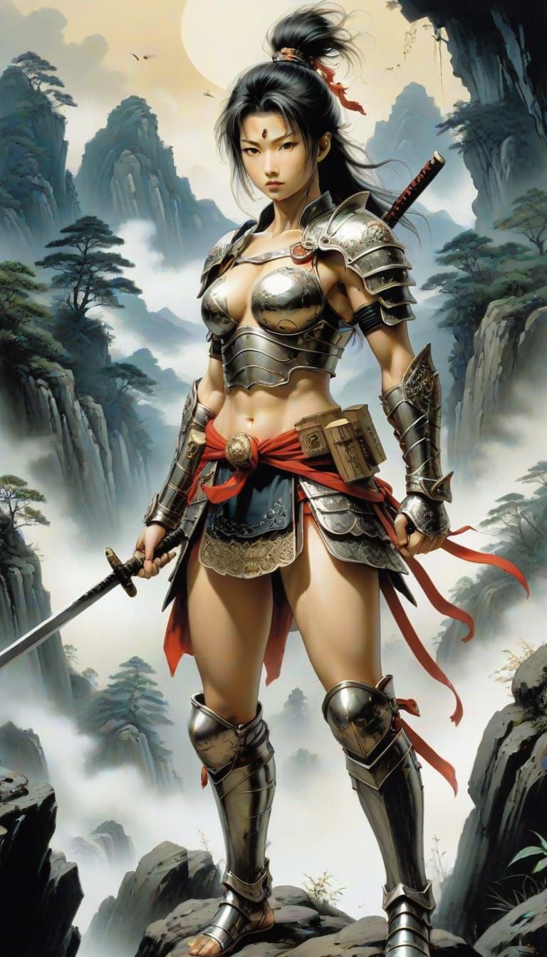 Female Warrior_Trial with Yoshitaka Amano