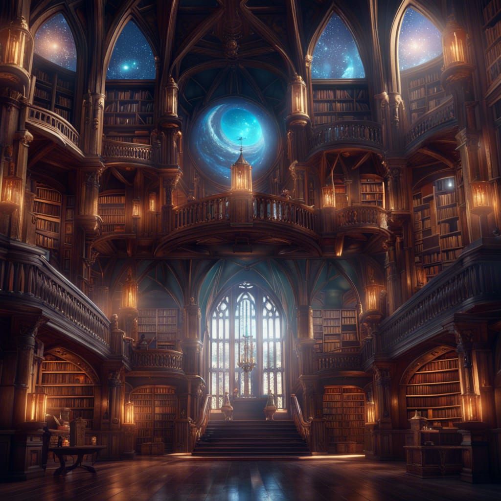 A magical library that holds the knowledge of countless worlds and ...