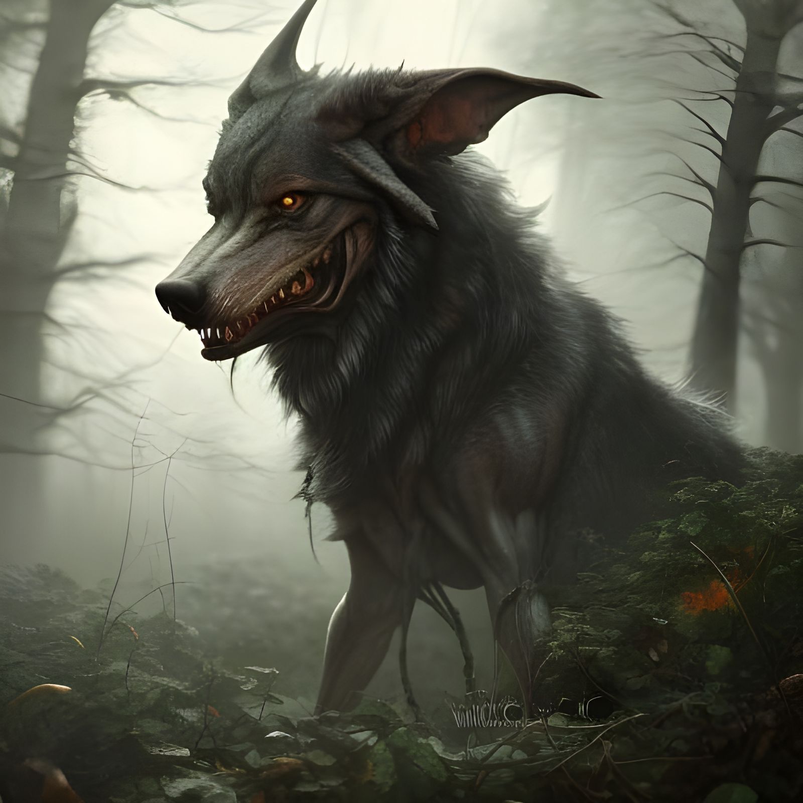 Demon Wolf - AI Generated Artwork - NightCafe Creator