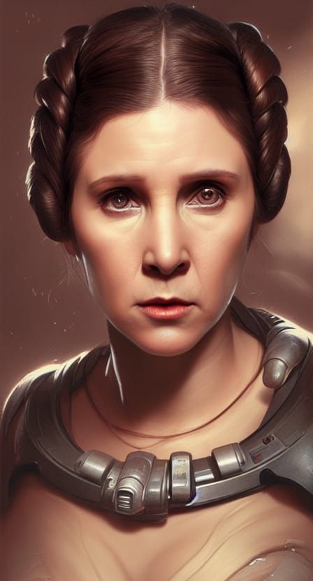 princess Leia, hyper realistic face, beautiful eyes, fantasy art, in ...
