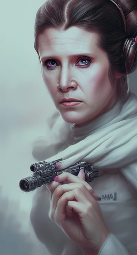 princess Leia, hyper realistic face, beautiful eyes, fantasy art, in ...