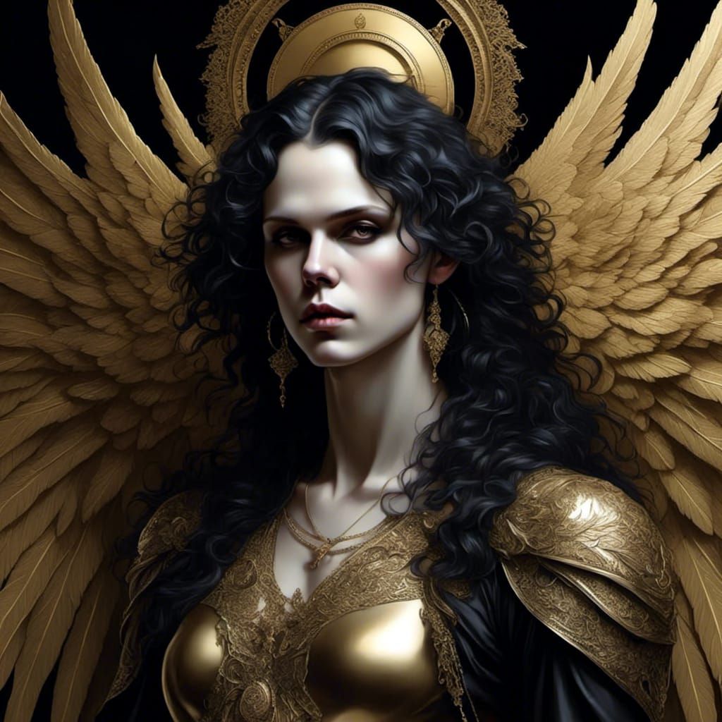 angel of the golden ratio golden wings - AI Generated Artwork ...