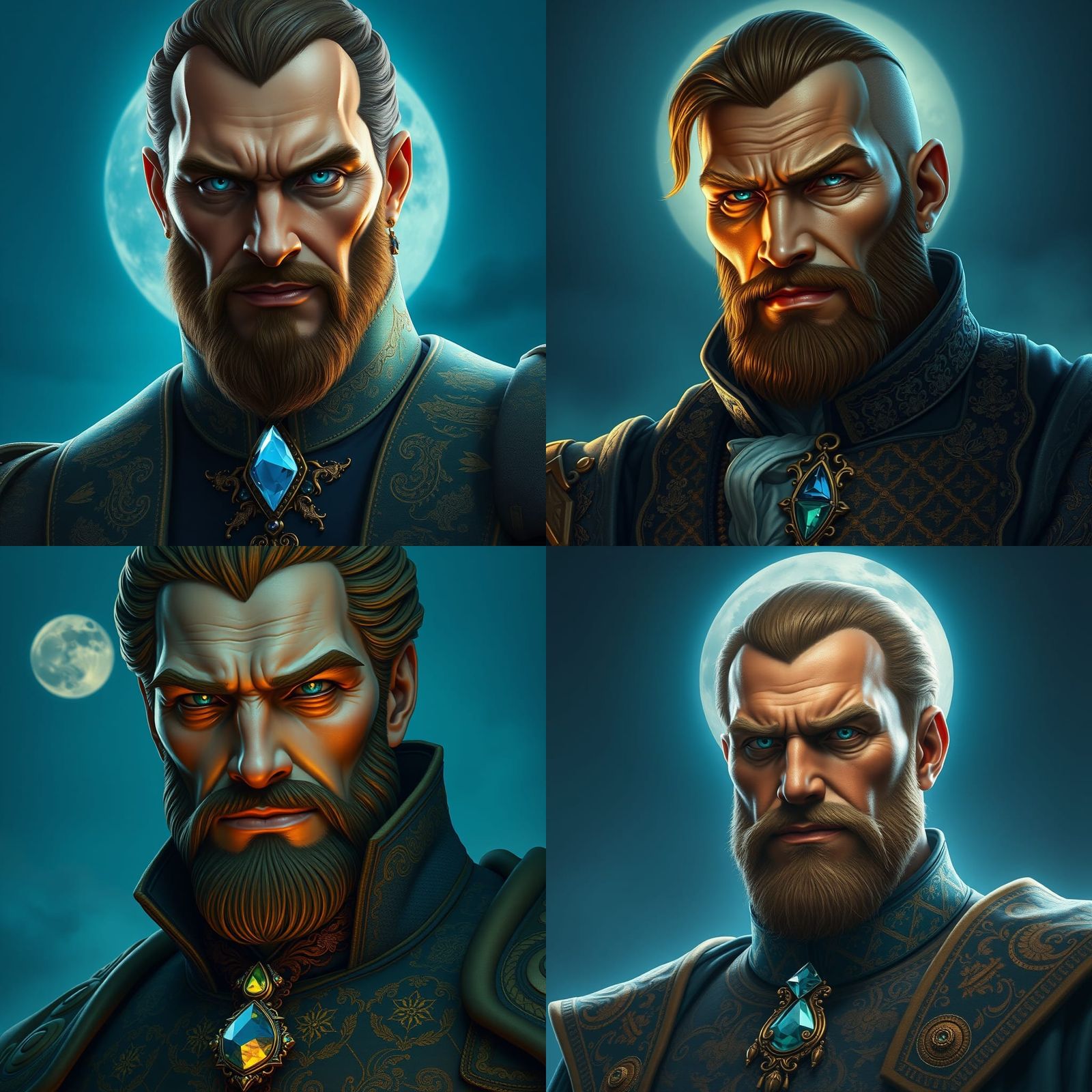 Medieval Titan with Ocean Eyes and Amber Skin - AI Art