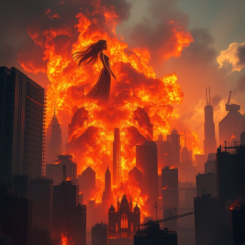Fiery princess - Majestic Princess Amidst Inferno