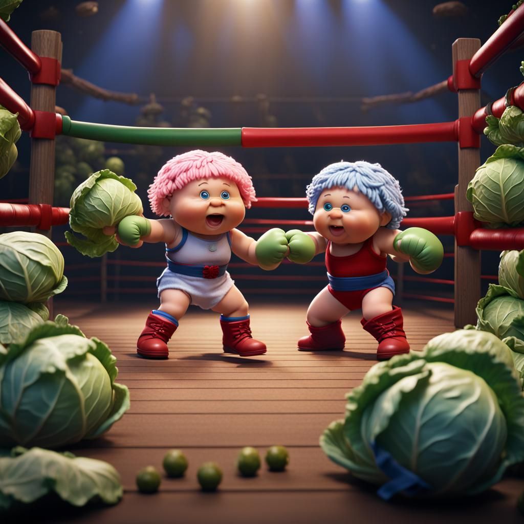 cabbage-patch dolls boxing match - AI Generated Artwork - NightCafe Creator
