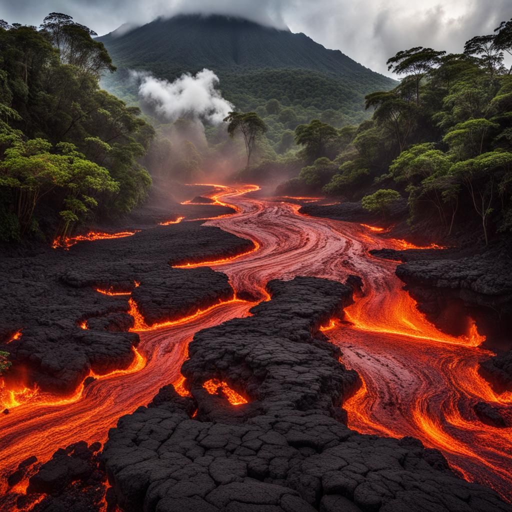 Fire stream - AI Generated Artwork - NightCafe Creator