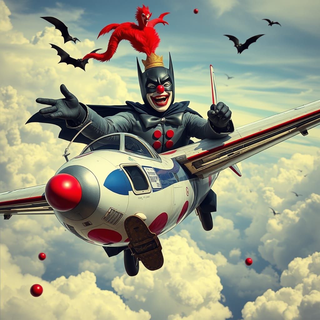 Epic Batman Airplane Crash Scene in HDR - AI Art