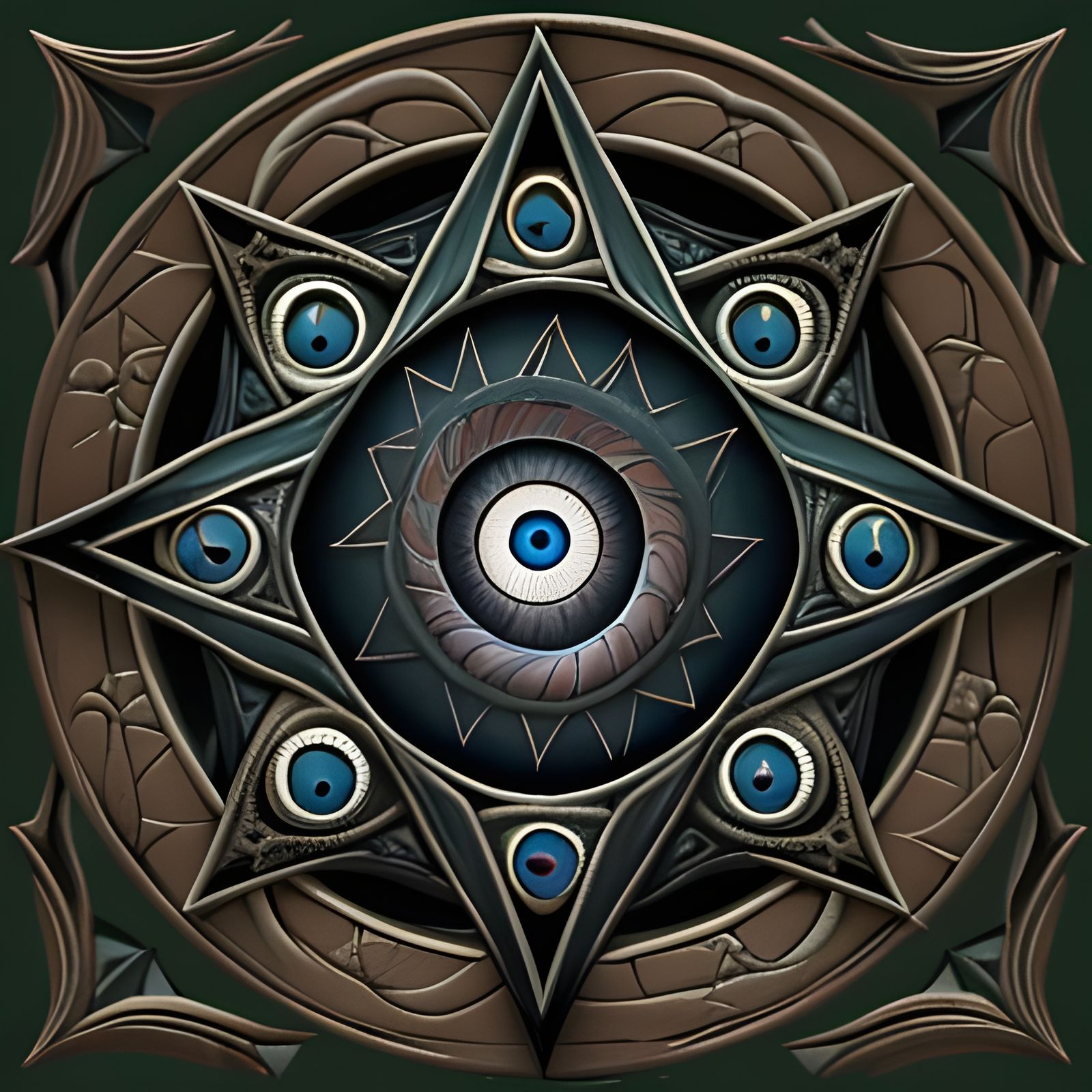 All Seeing Eye sigil gothic art folk art spiraling detailed complex ...