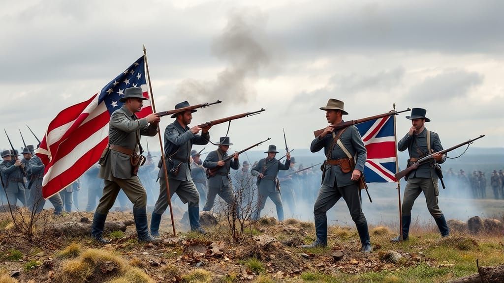 Union vs Confederate Soldiers in Epic Civil War Ba... - AI Art