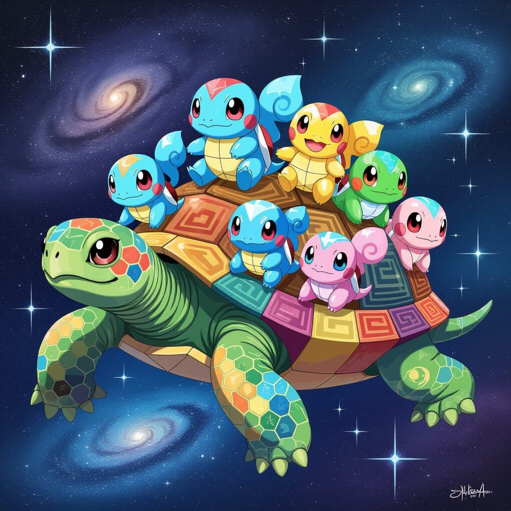 A collection of mismatched, hand-painted Chibi Squirtle pokemon ...