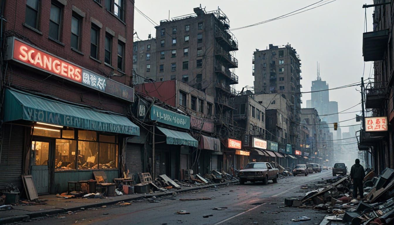 Cyberpunk Metropolis Rises from Post-Apocalyptic R... - AI Art