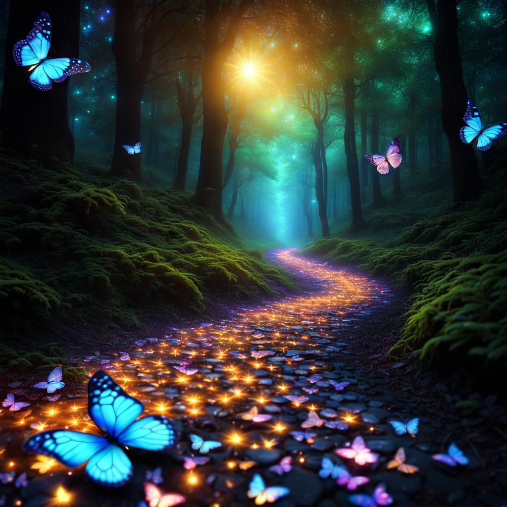 The Glowing Path - AI Generated Artwork - NightCafe Creator