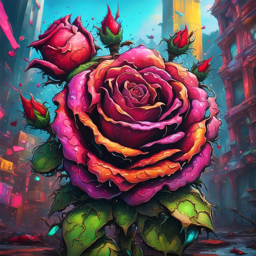 Graffiti Rose - AI Generated Artwork - NightCafe Creator