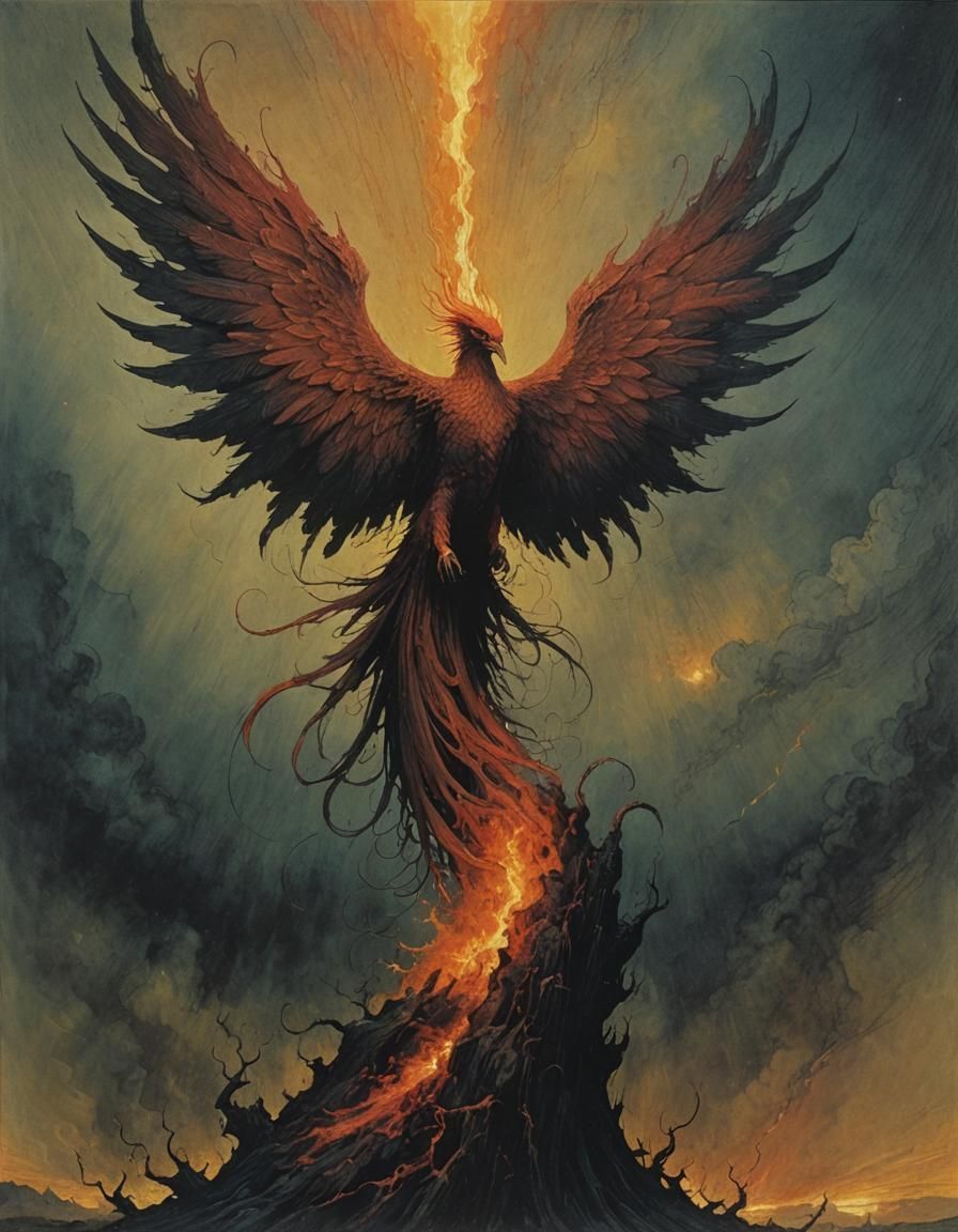 Phoenix Rising 1 - AI Generated Artwork - NightCafe Creator