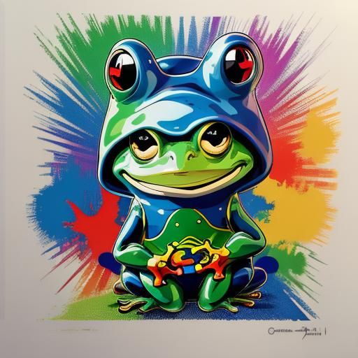 frog pop art pride month - AI Generated Artwork - NightCafe Creator