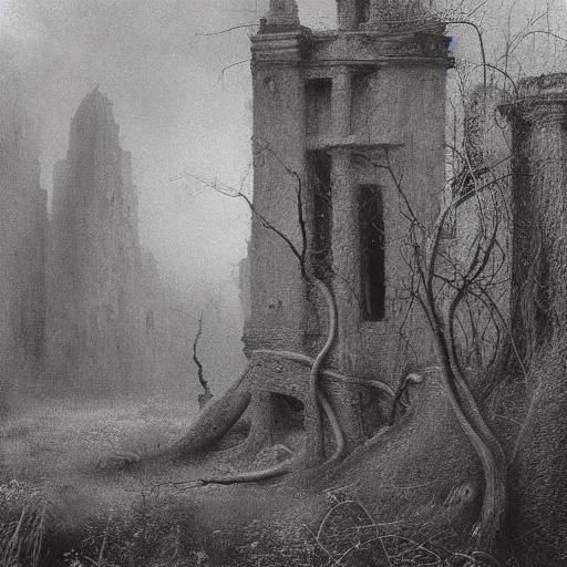 16k resolution, art by Hieronymus Bosch, Zdzisław Beksiński. Deserted ...