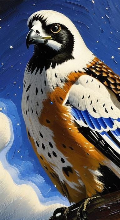 Winter Falcon - AI Generated Artwork - NightCafe Creator