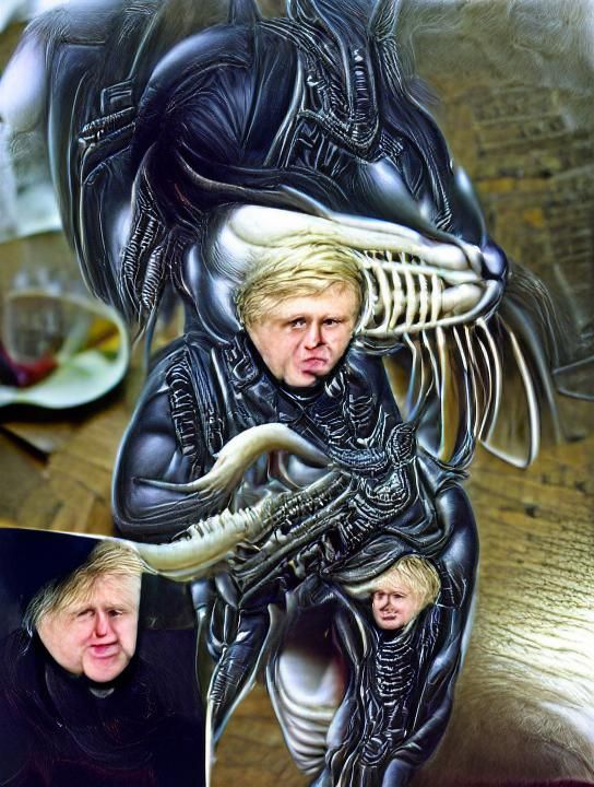 Boris Johnson as the xenomorph H.R. Giger - AI Generated Artwork ...