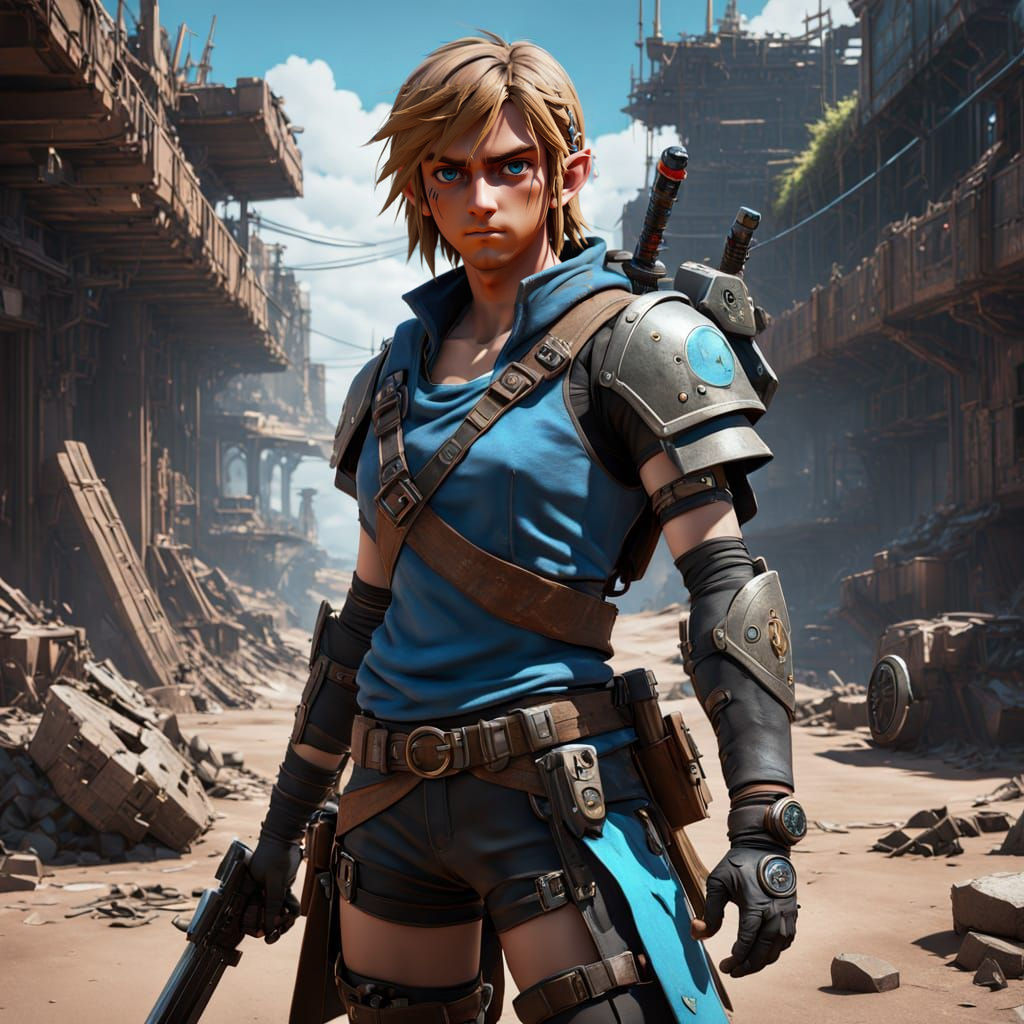 Link in a Post-Apocalyptic Zelda Universe - AI Art
