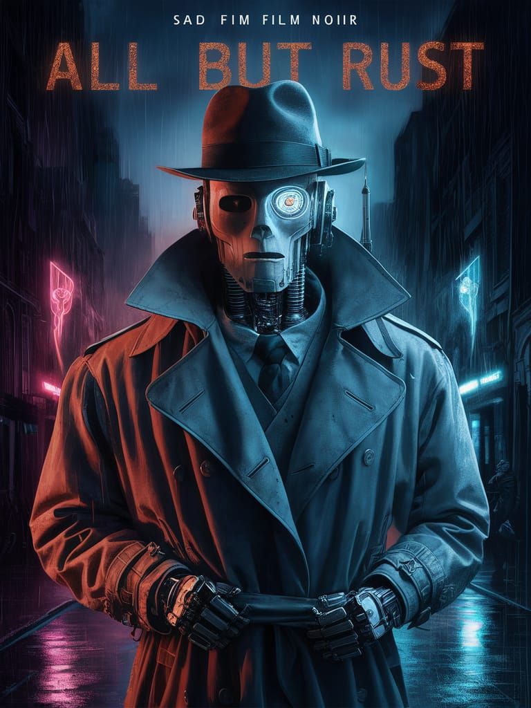 "All But Rust" - A Robot Film Noir - AI Generated Artwork - NightCafe Creator