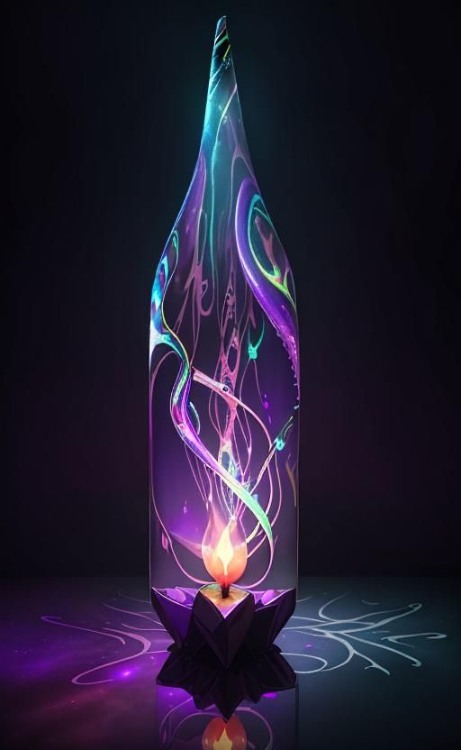Lava lamp Glass candle Enchanted midnight ripple reflection Magic light ...