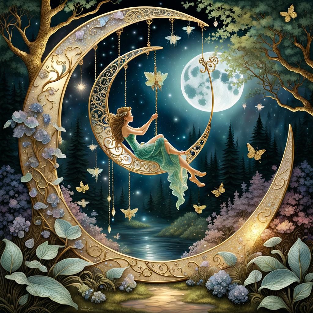Fairy under the moon - AI Generated Artwork - NightCafe Creator