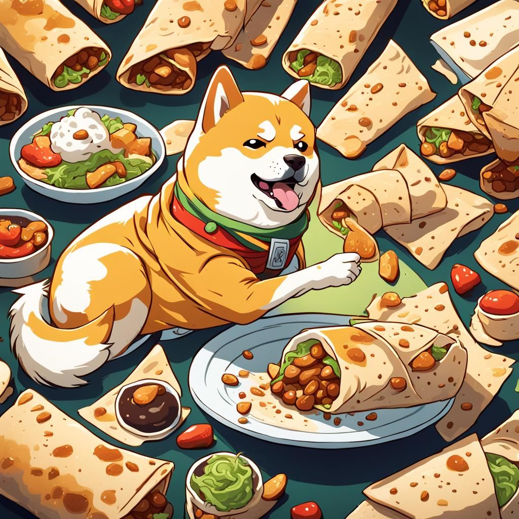 Doge Eating Burrito - AI Generated Artwork - NightCafe Creator