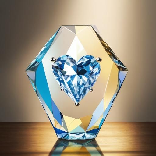 demand unbreakable big Cristal like a diamond hearts shape - AI ...