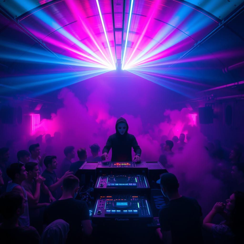 Cyberpunk Space Rave in Futuristic Cosmic Atmosphe... - AI Art