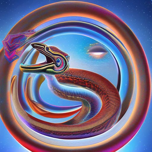 Snake Animal 8k resolution holographic astral cosmic illustration mixed ...