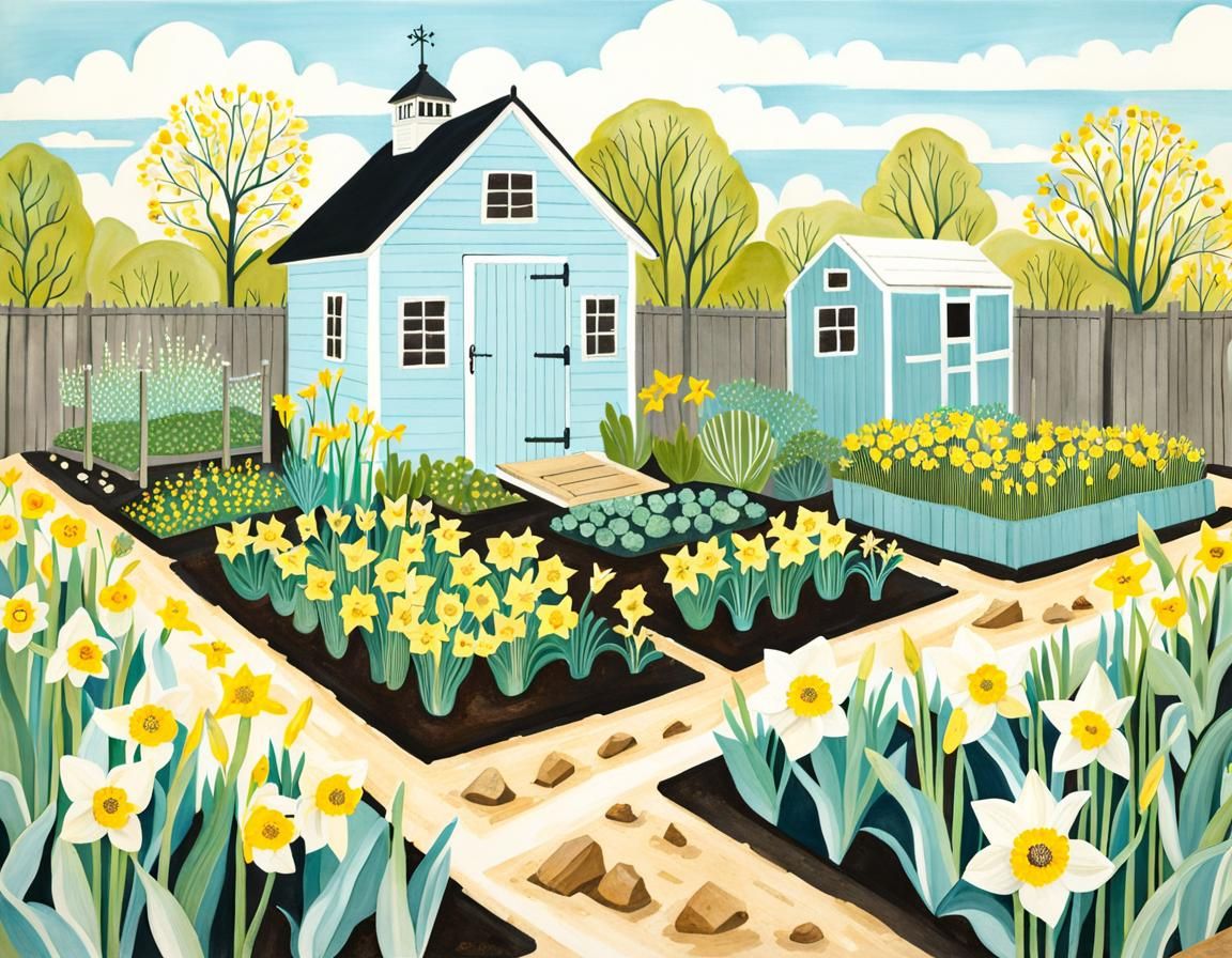 Early spring vegetable garden v1 - AI Generated Artwork - NightCafe Creator