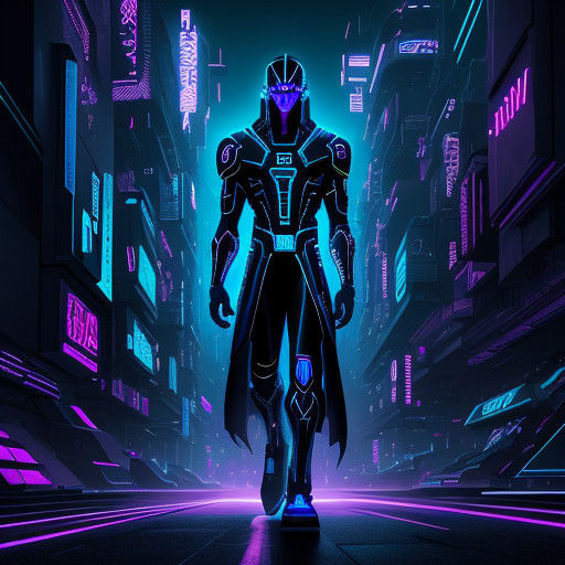 Cyberpunk God-King Reigns Over Futuristic Ancient City