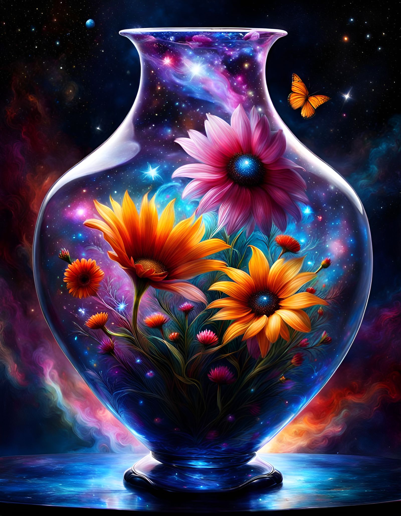 Astral Flowers - AI Generated Artwork - NightCafe Creator