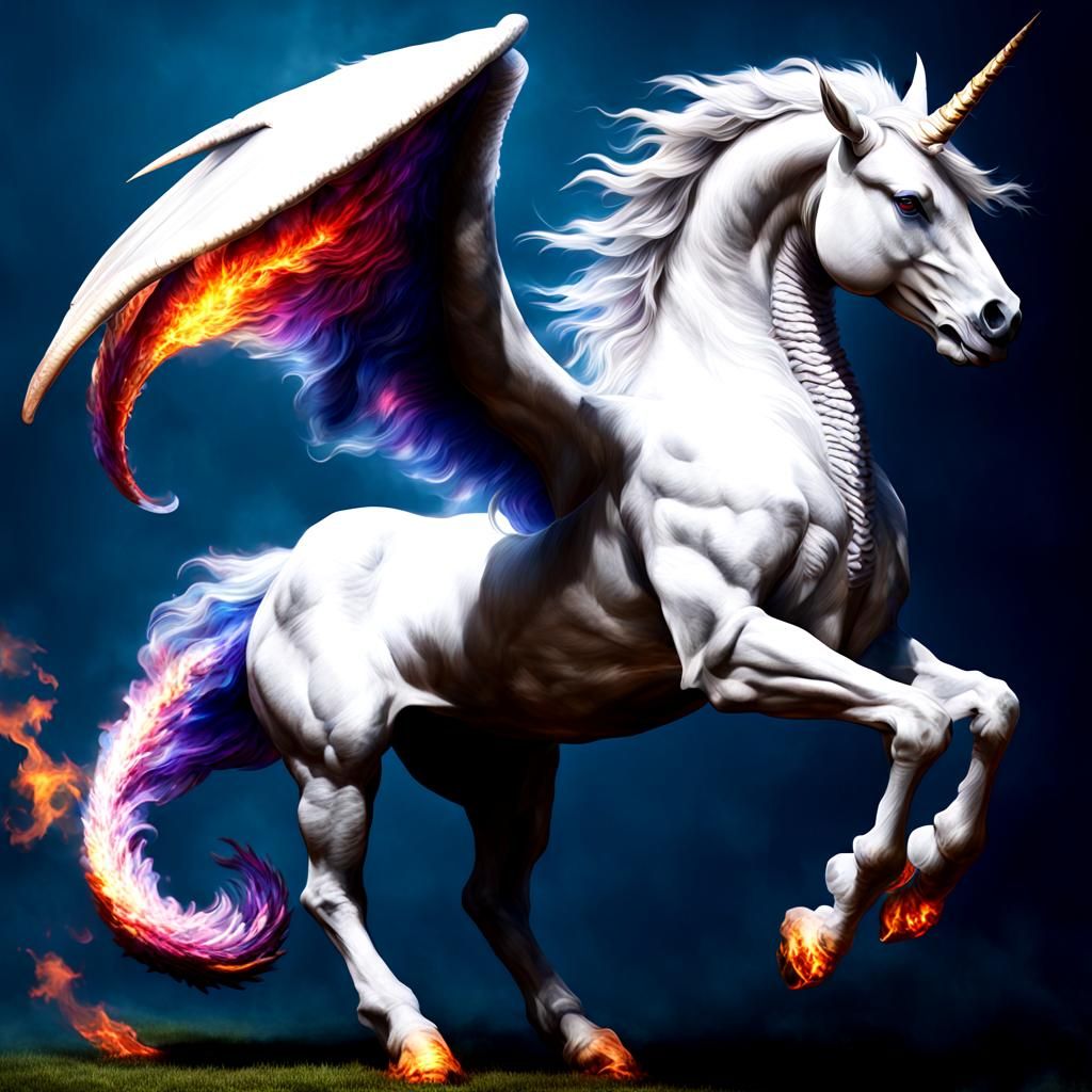 Half magical Unicorn and half mythical dragon he is a beautiful ...