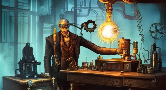 Mad Cyborg Scientist - AI Generated Artwork - NightCafe Creator