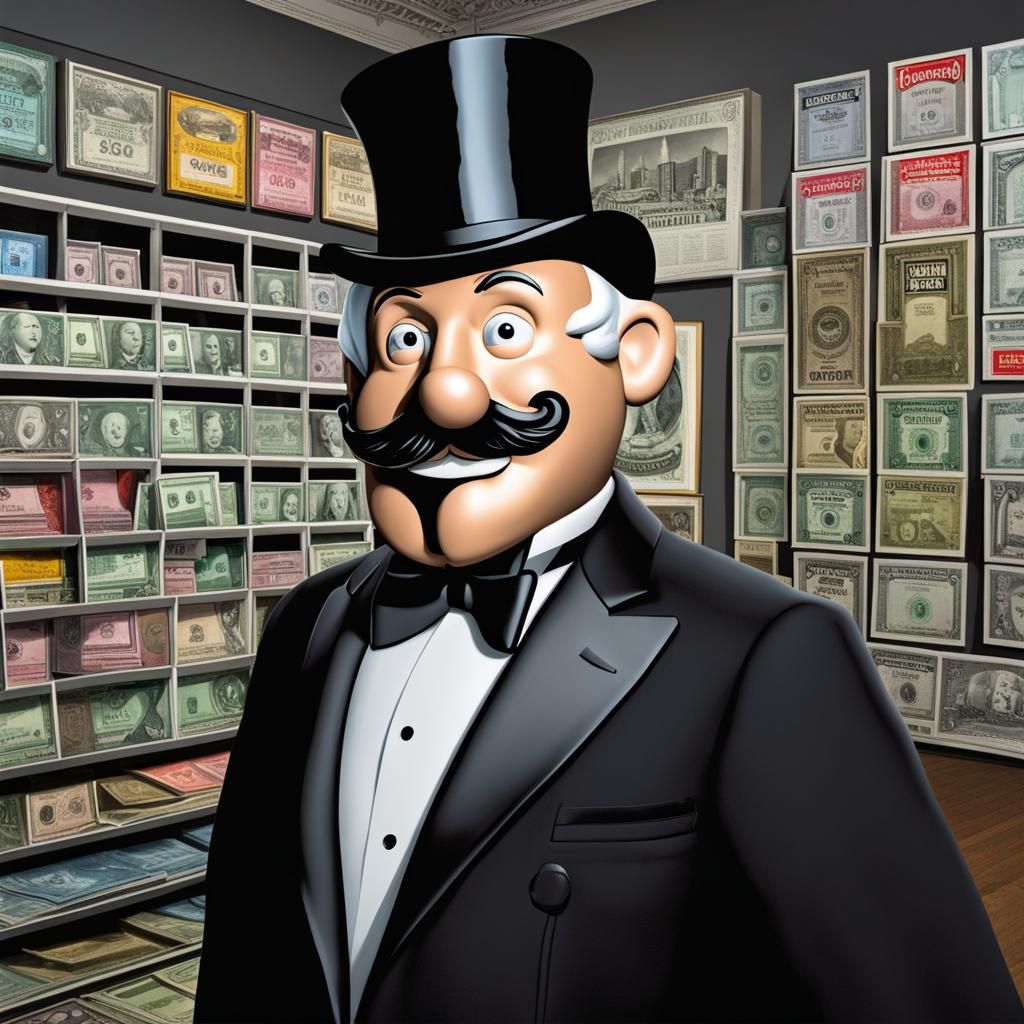 The monopoly man in a museum - AI Generated Artwork - NightCafe Creator