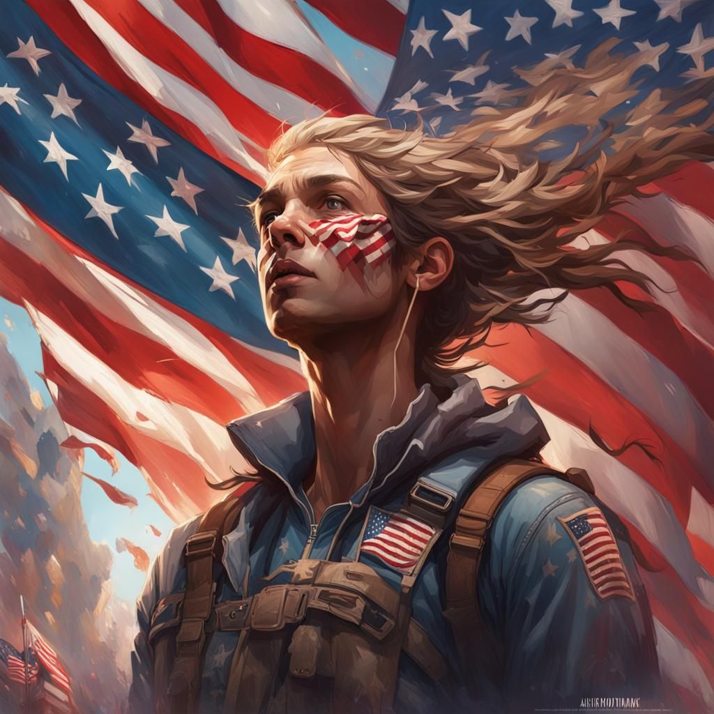 American flag - AI Generated Artwork - NightCafe Creator