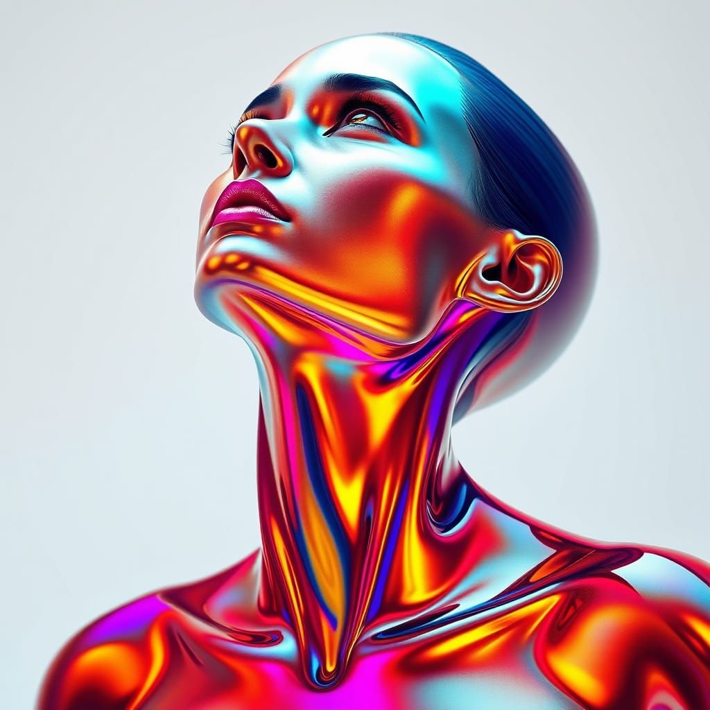Artistic portrait of a futuristic woman