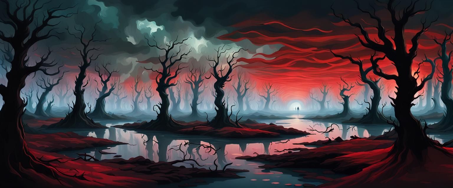 craft a vivid, haunting image inspired by corrupted ascii art ...