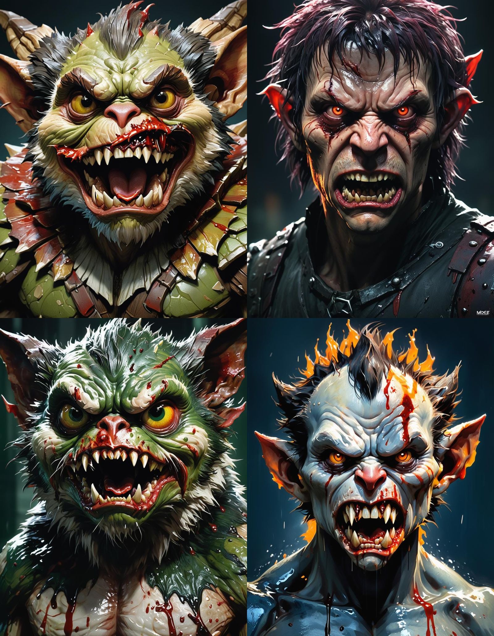 Bleak Gremlin Portrait in Triadic Colors - AI Art