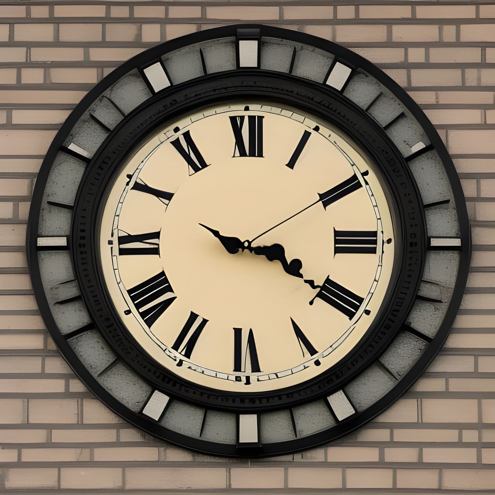 An two-colour deeply embossed clock face lit from below that ...