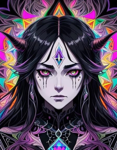 (Hyper detailed artwork of a suffering insanely sad devil prince with ...