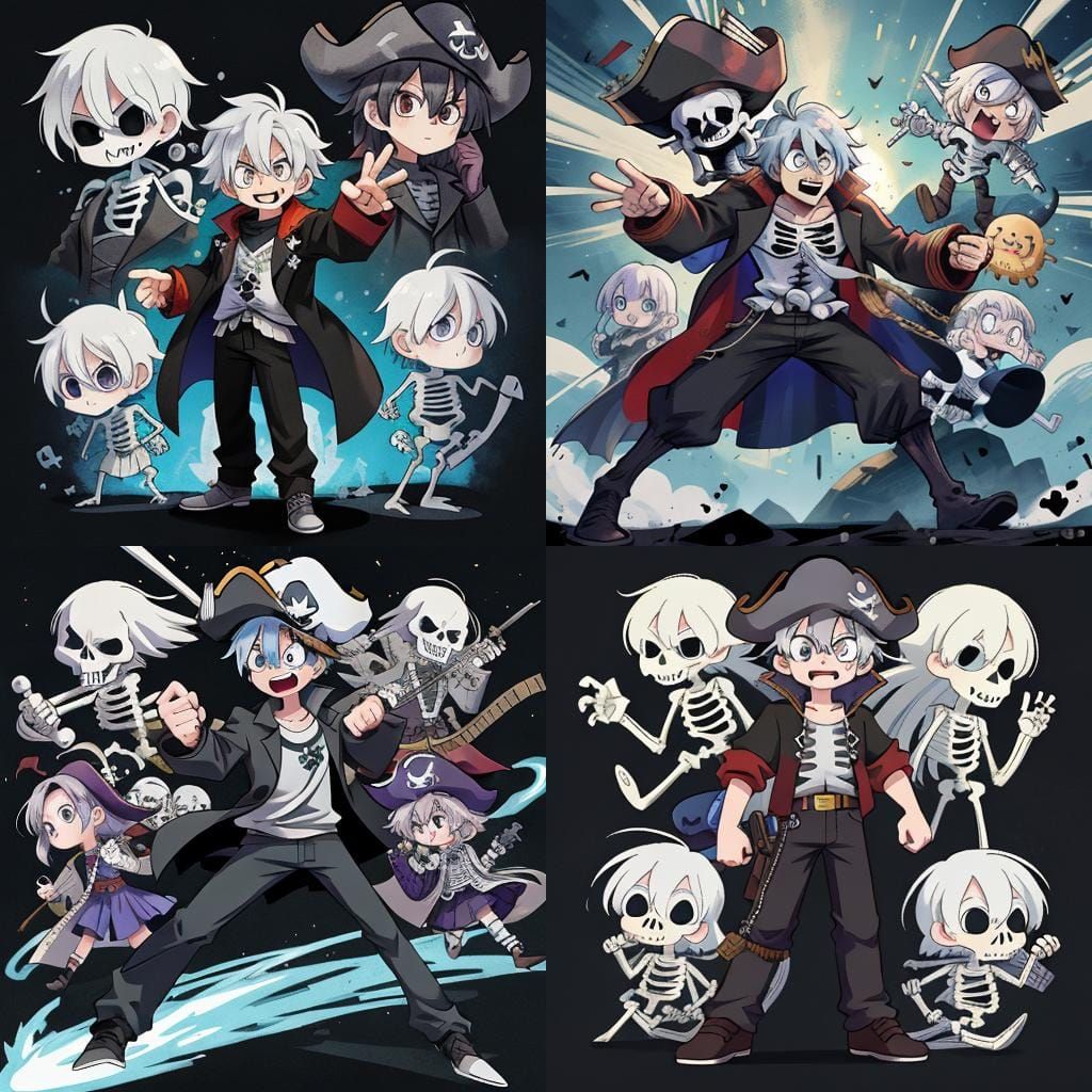 Goofy skeleton-pirates - AI Generated Artwork - NightCafe Creator