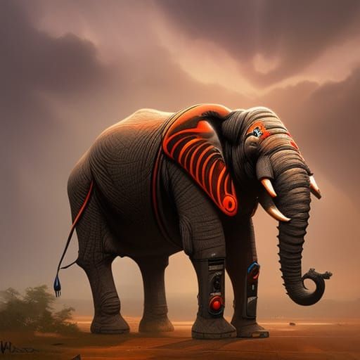 Cyborg Elephant - AI Generated Artwork - NightCafe Creator