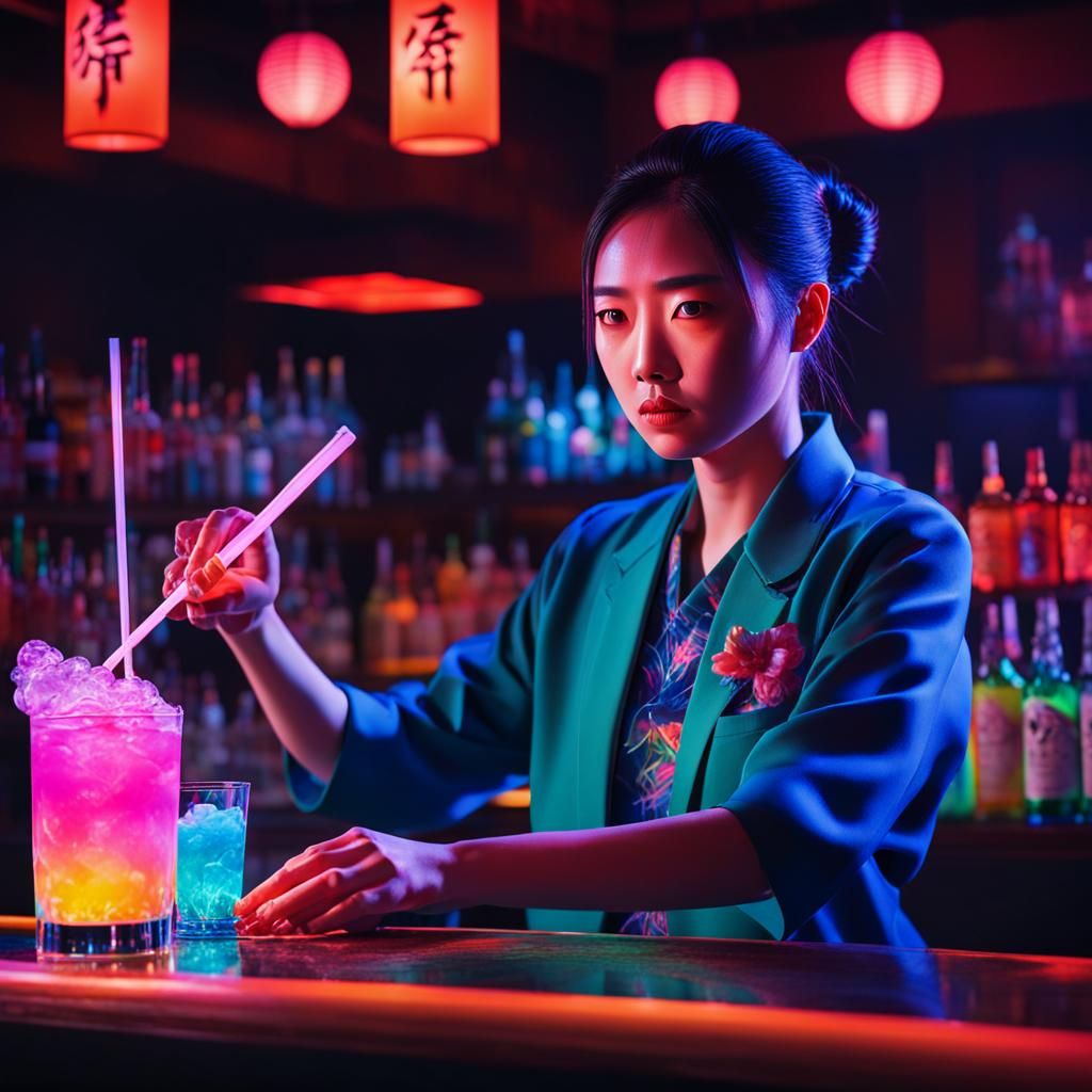 bartender preparing drinks - AI Generated Artwork - NightCafe Creator