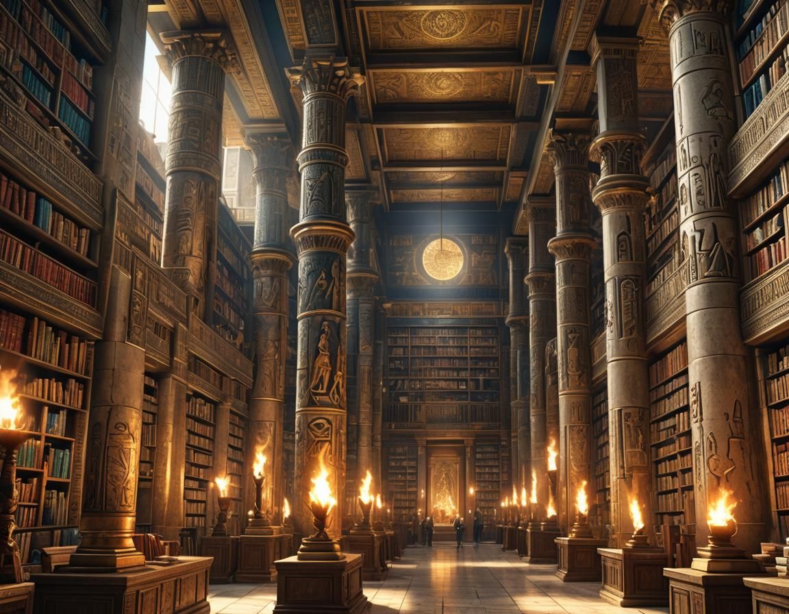 Library of Alexandria - AI Generated Artwork - NightCafe Creator