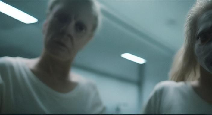 Cinematic Shot Highly Detailed. Human centipede. Medical photography, morbid, frightening ...