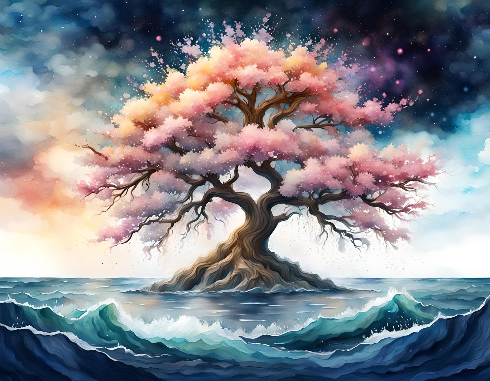 Charry Blossom Tree. - AI Generated Artwork - NightCafe Creator
